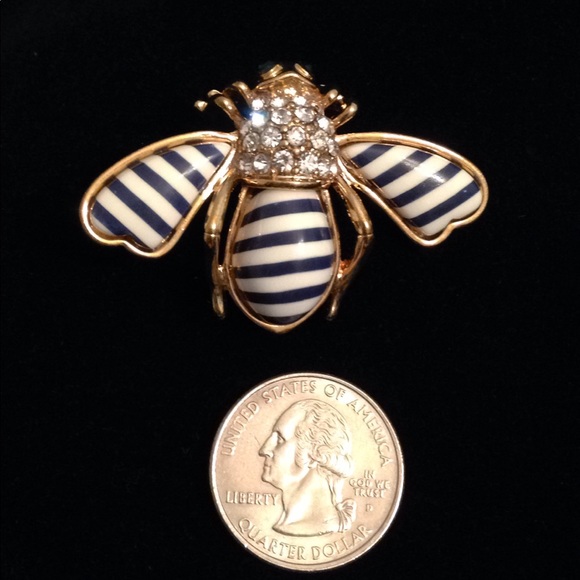 Joan Rivers | Jewelry | Rare Joan Rivers Blue And White Stripes Bee Pin ...